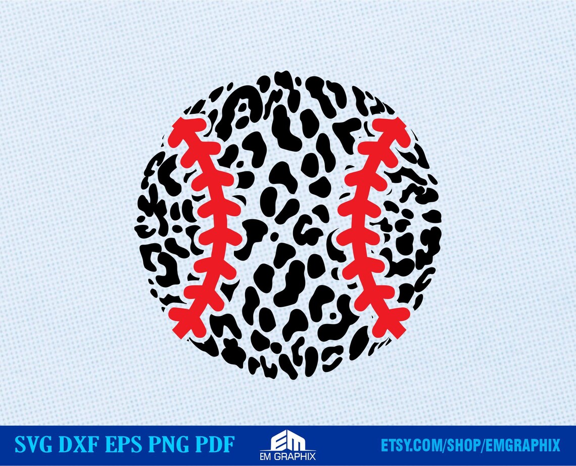 Baseball Ball With Leopard Pattern Baseball SVG Baseball - Etsy