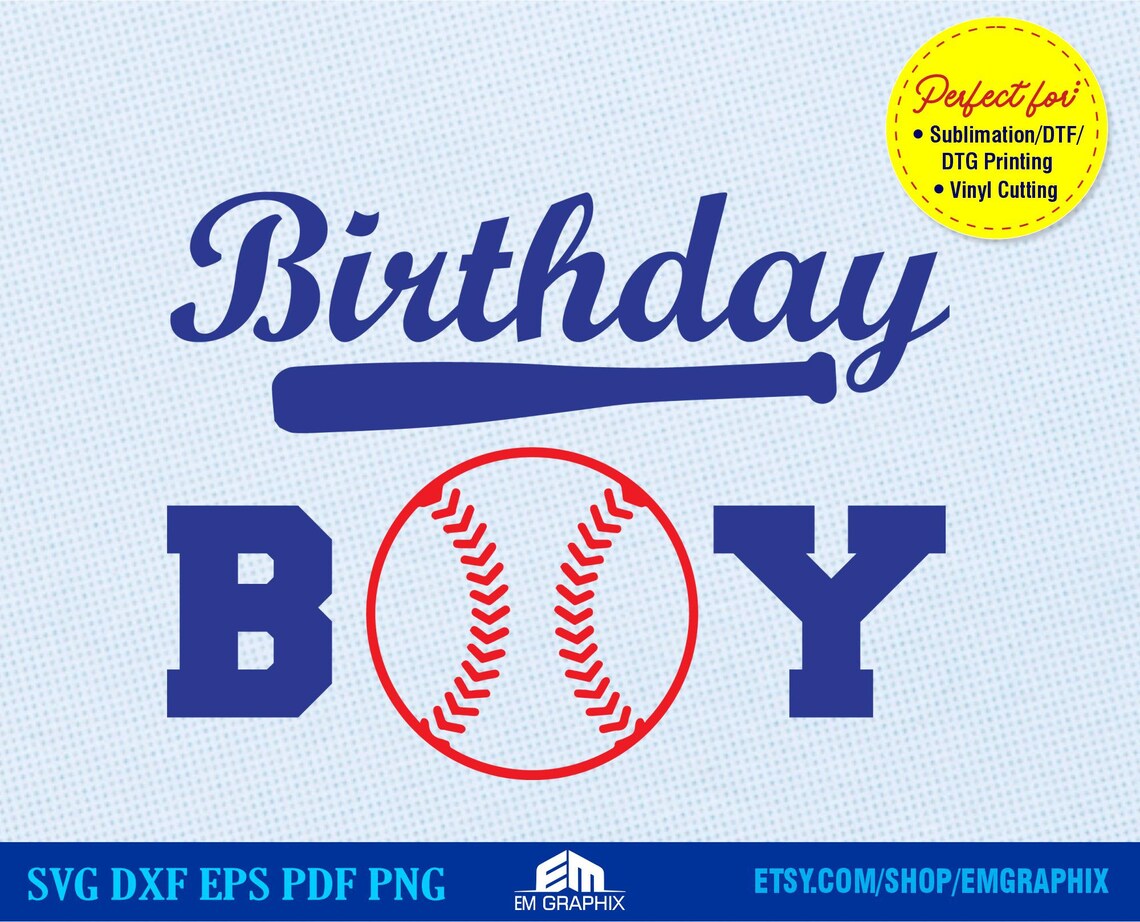 Birthday Boy SVG Baseball Theme SVG Birthday Shirt for Boys - Etsy