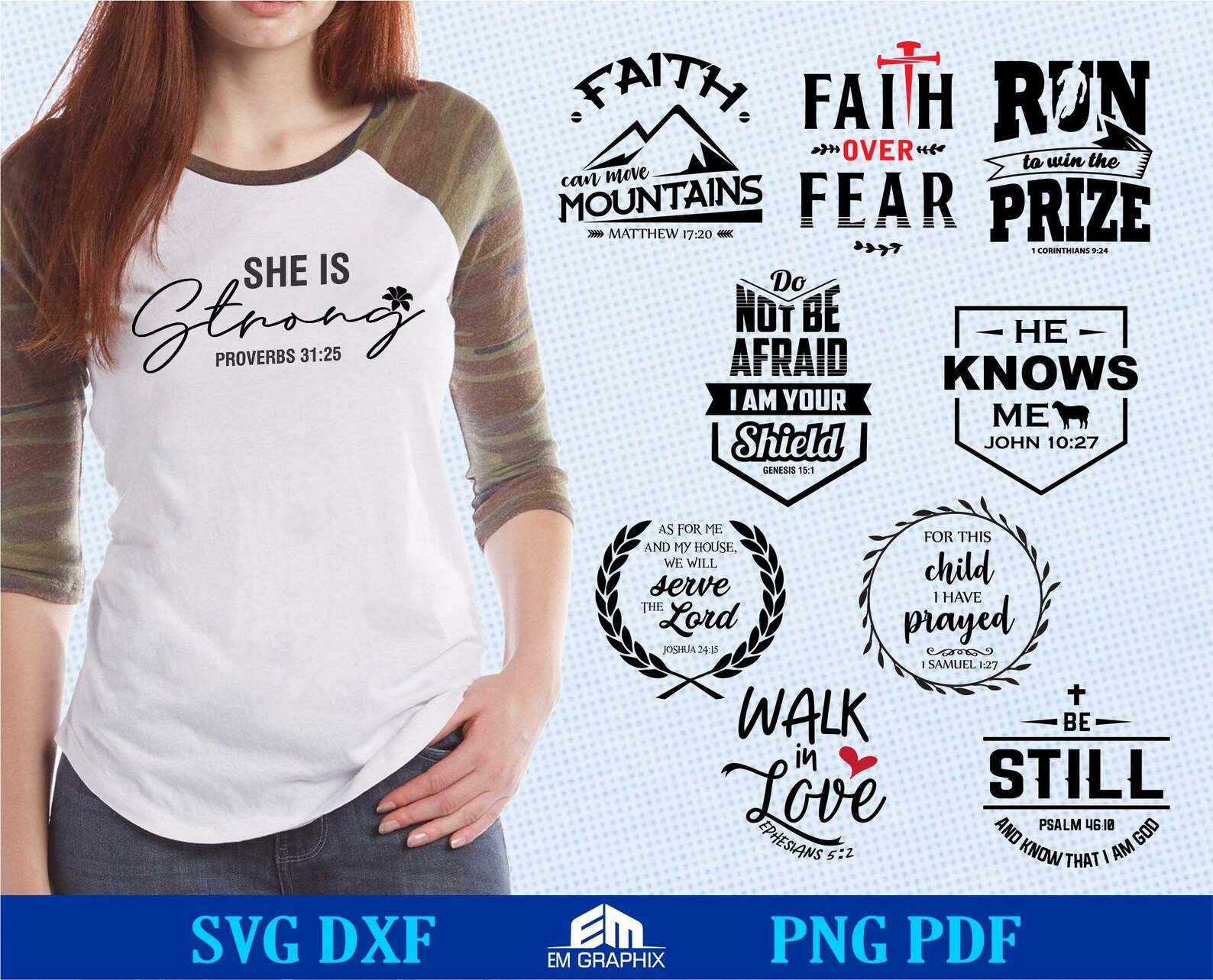 10 Bible Verse Designs SVG Bundle Christian Scripture Bundle | Etsy