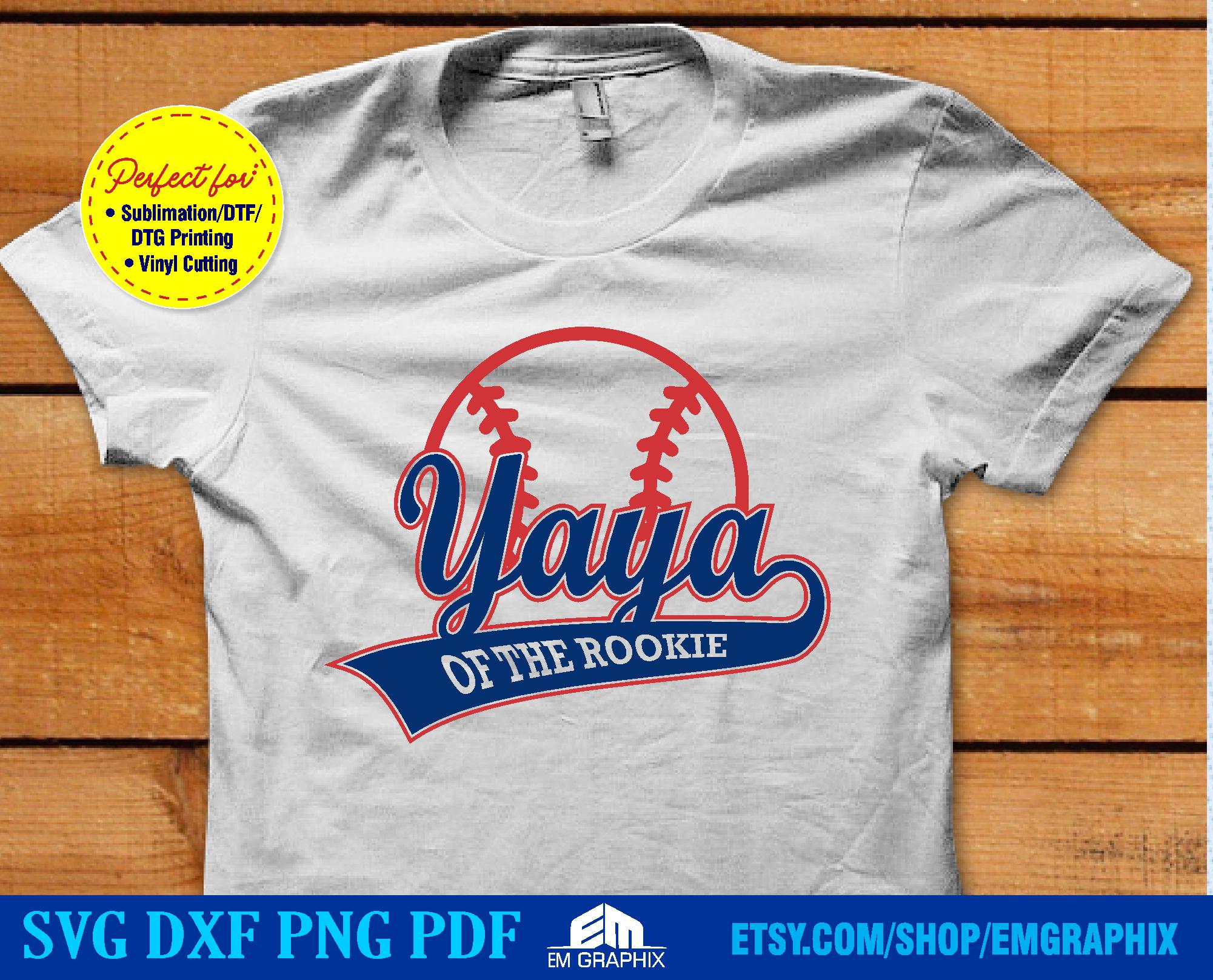 Yaya of the Rookie SVG: Baseball Family Matching Shirt (digital ...