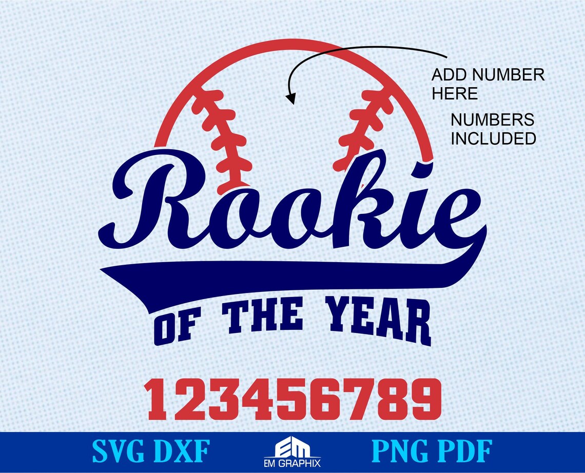 Rookie of the Year SVG 1st Birthday Svg Baseball SVG | Etsy