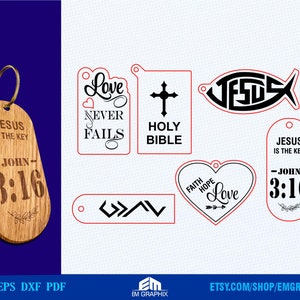 Keychain Laser Files | Christian SVG, CNC Files - Etsy