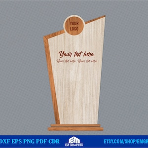 Trophy Award Laser Cut File, Plaque Shape Cut Pattern, Wood Acrylic ...
