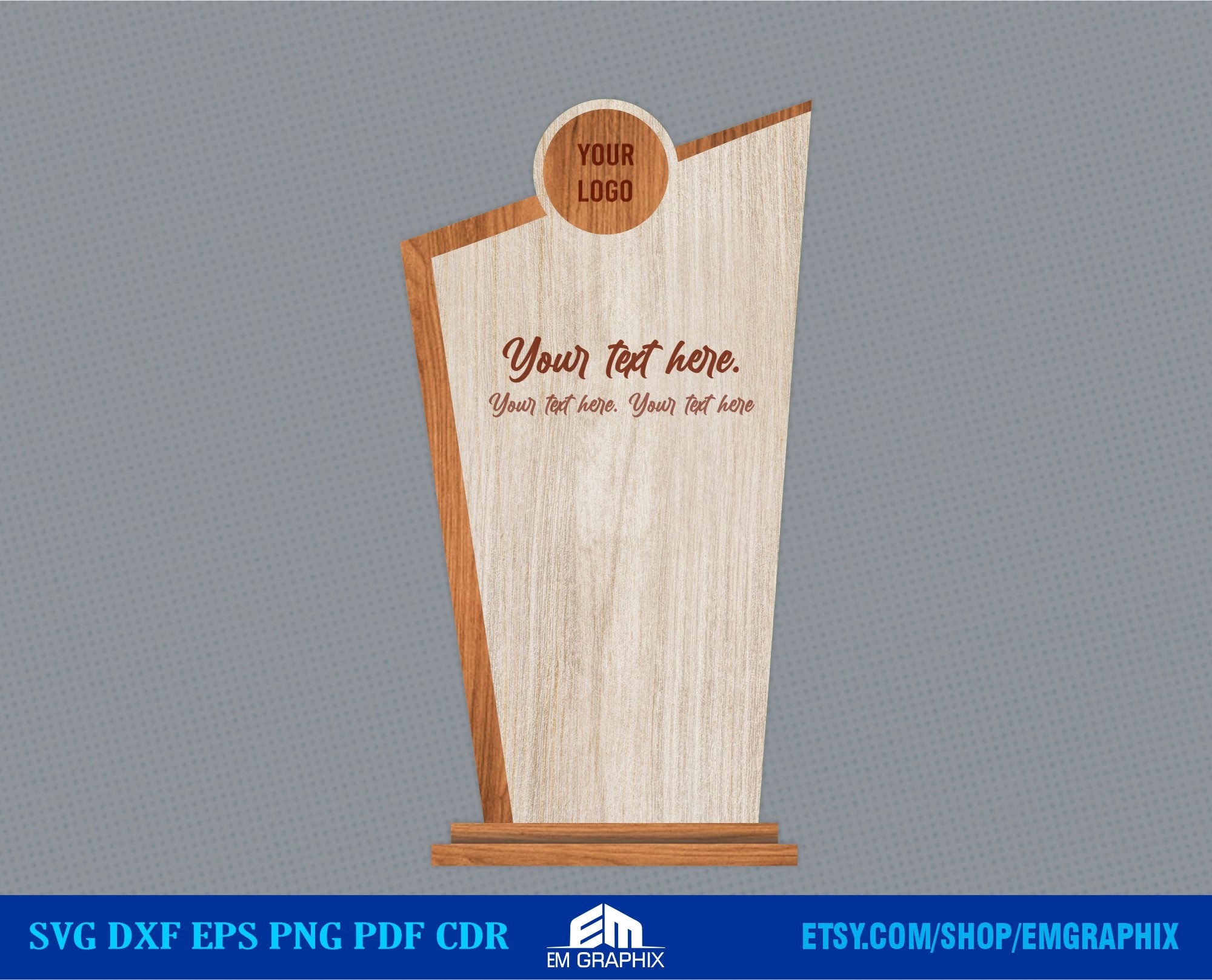 Trophy Award Laser Cut File, Plaque Shape Cut Pattern, Wood Acrylic ...