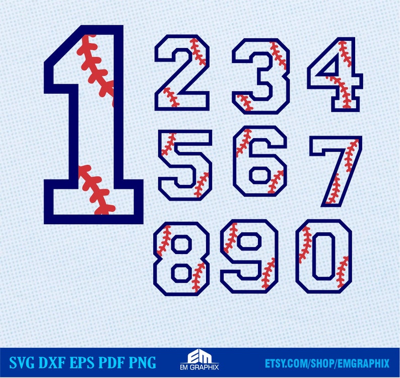Baseball Numbers | Numbers for Varsity Jersey | Numbers With Baseball ...