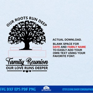 Family Reunion Svg, Our Roots Run Deep, Customizable Family Shirt ...