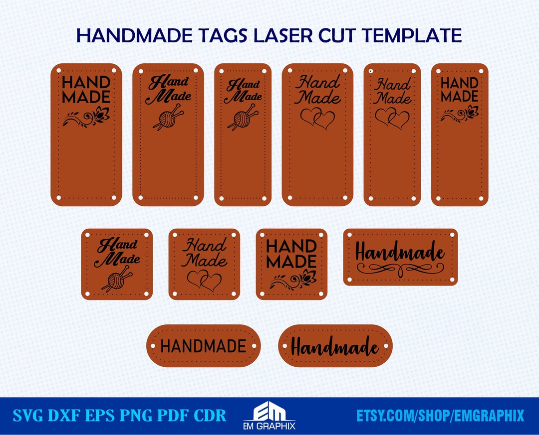 Handmade Tag Laser Cutting File, Leather Tag Cut Template for Laser ...