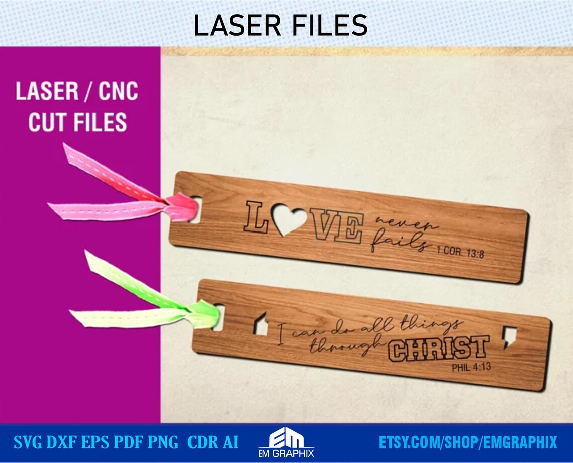 Christian Bookmark Svg Laser Cut File Bible Verse Svg Love - Etsy