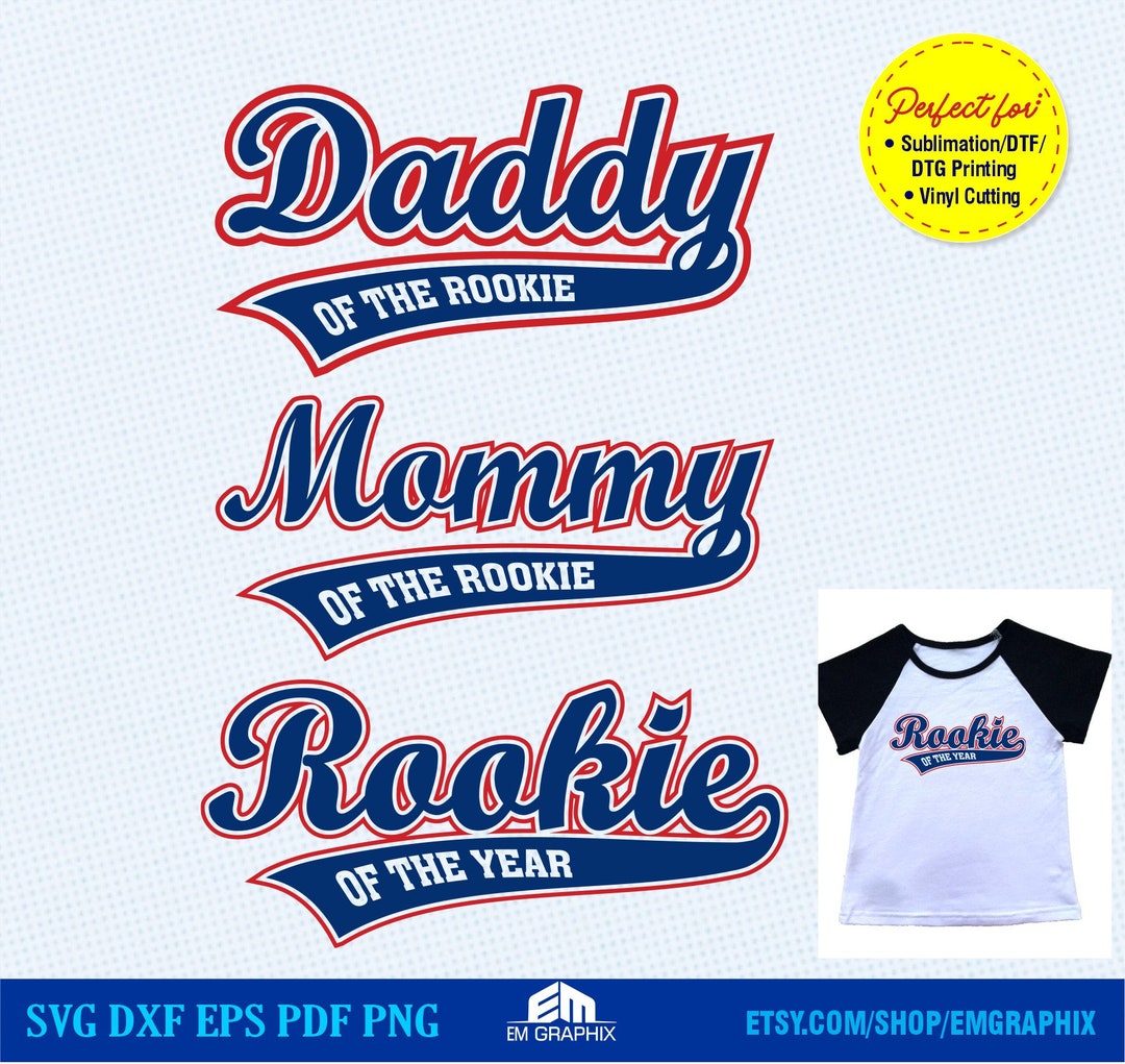 Rookie of the Year Svg | Baseball Family Matching Shirt SVG - Mommy and ...