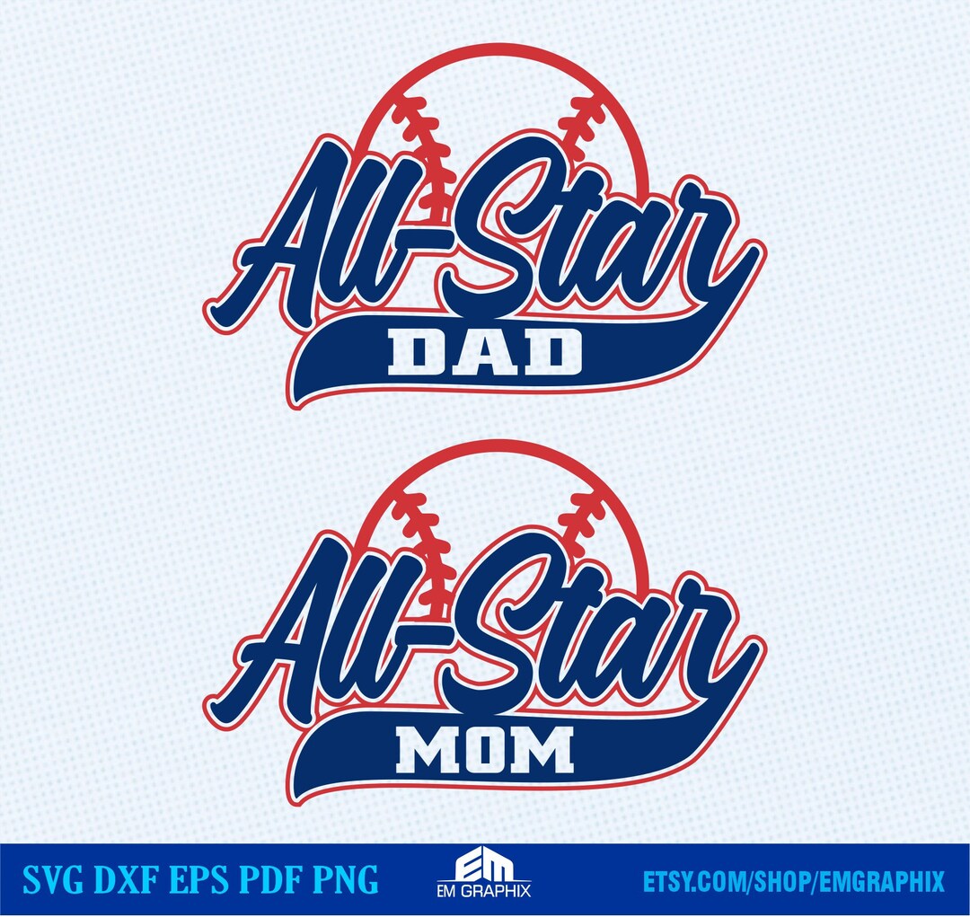 Baseball All-star- All Star Mom, All Star Dad, All Star Couple Shirt ...