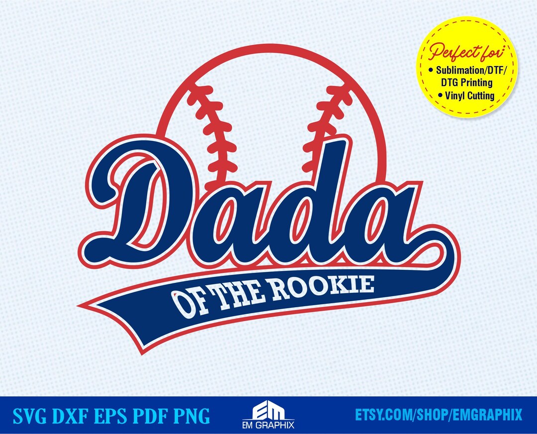 Dada of the Rookie SVG, Rookie of the Year Dada T-shirt, Baseball SVG ...