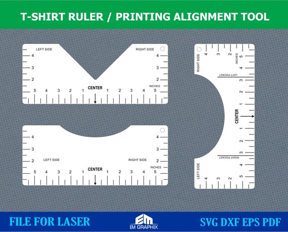 T-shirt Alignment Tool Shirt Ruler Laser Cutting Pattern SVG - Etsy