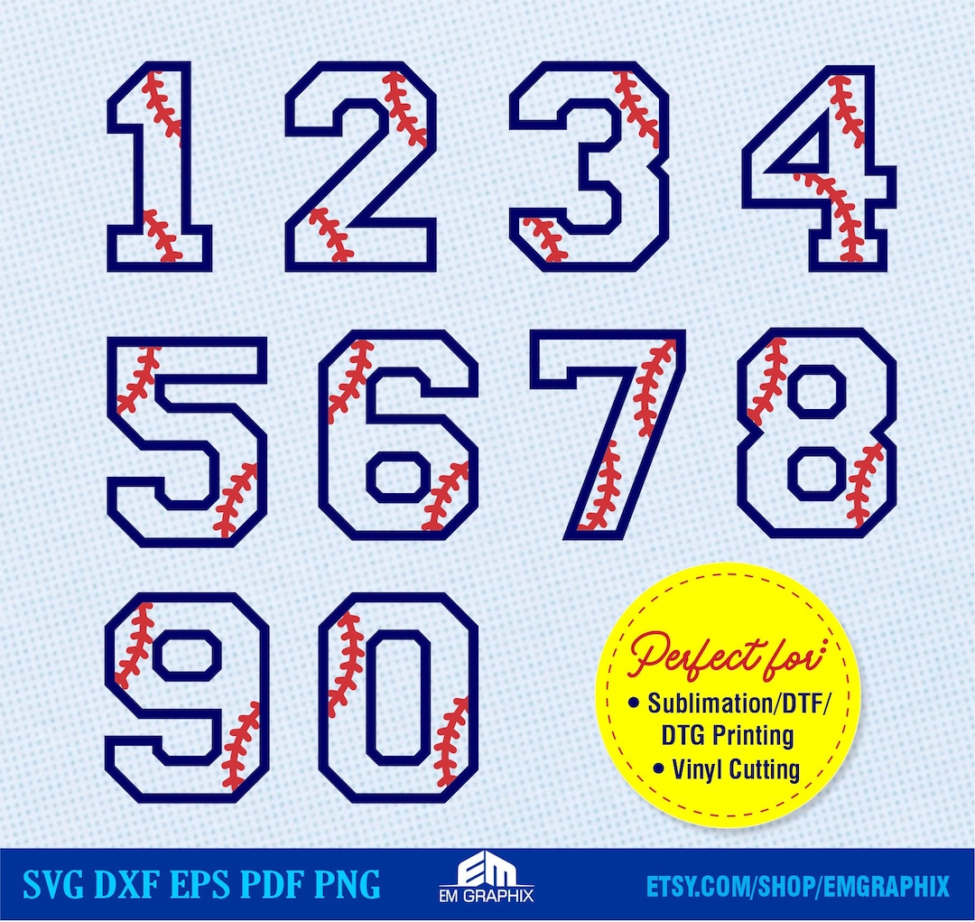 Baseball Numbers | Numbers for Varsity Jersey | Numbers With Baseball ...