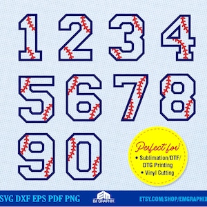 Baseball Numbers | Numbers for Varsity Jersey | Numbers With Baseball ...