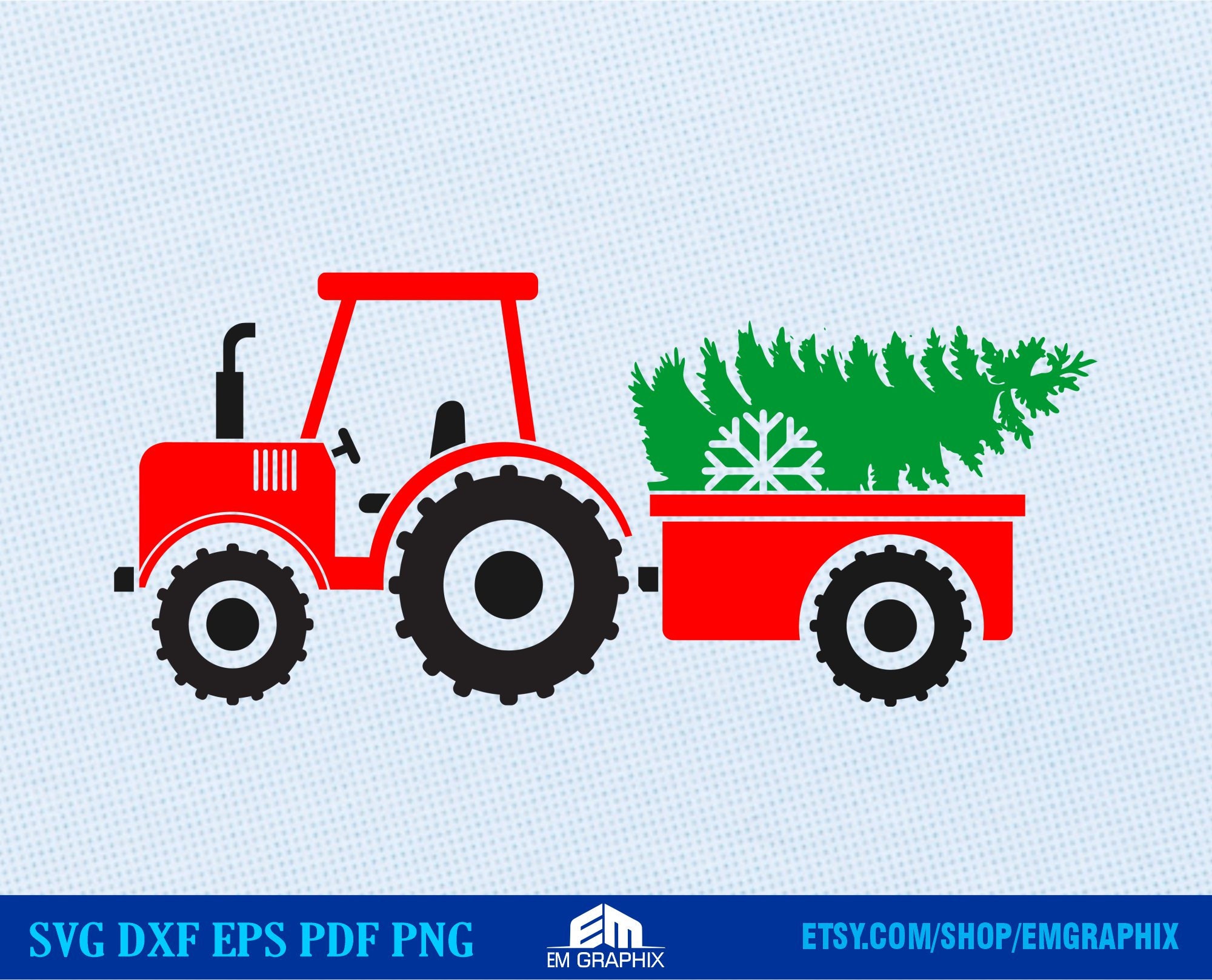 Christmas Tractor SVG: Farm Clip Art (digital Files) - Etsy