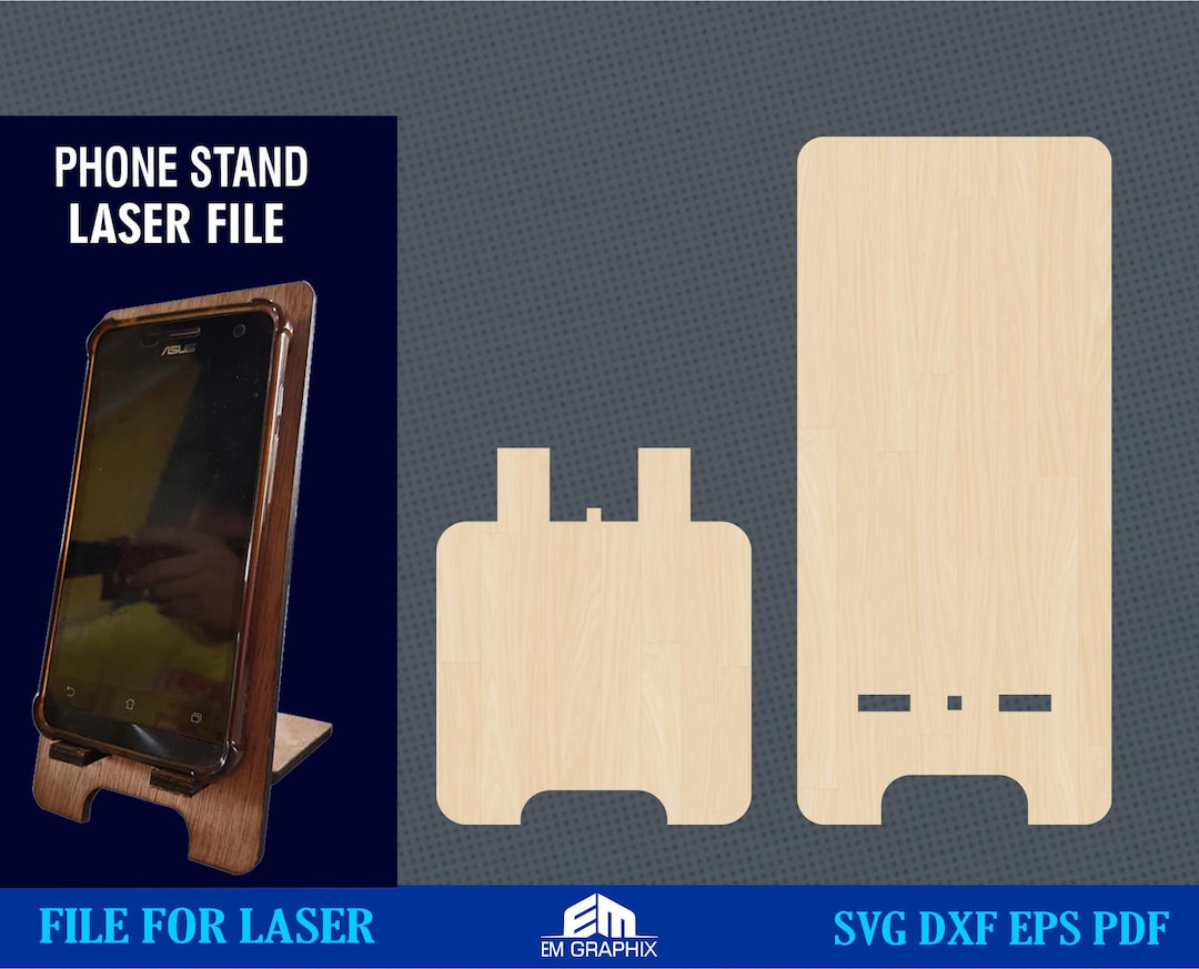 Blank Phone Stand, Cellphone Stand Laser Cutting Template, CNC Cut Plan ...