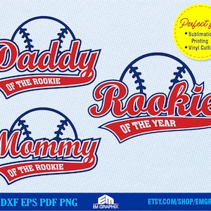 Rookie of the Year Svg | Baseball Family Matching Shirt SVG - Mommy and ...
