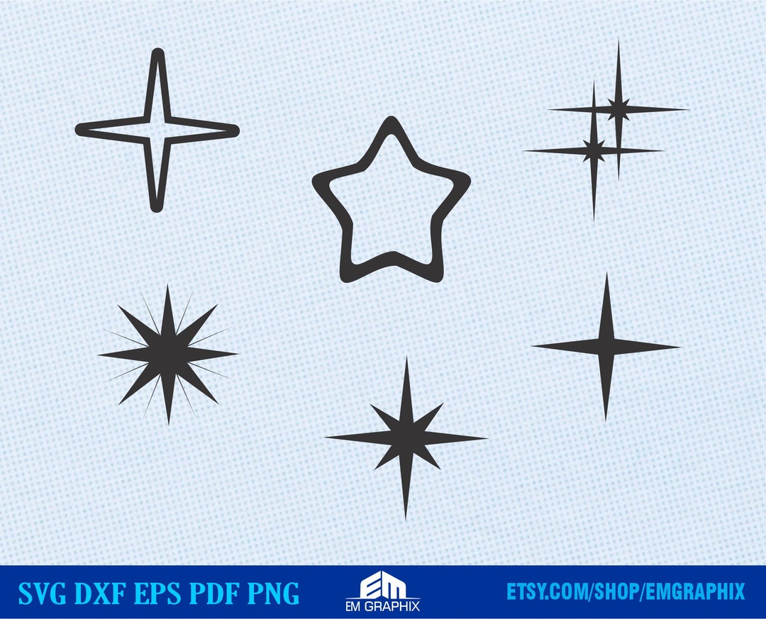 Sparkle Stars, Shine Svg, Sparkle Svg Clipart, Digital Cut Files for ...