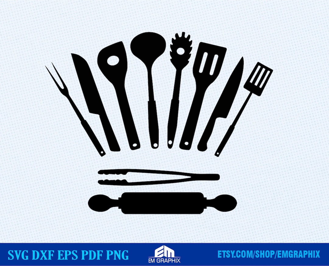 Kitchen Utensils Clipart Set- Svg Dxf Eps Png Files for Cricut ...