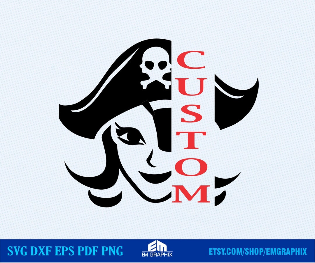 Lady Pirate SVG, Pirate Woman Svg, Pirate Split Name Monogram Svg Dxf ...