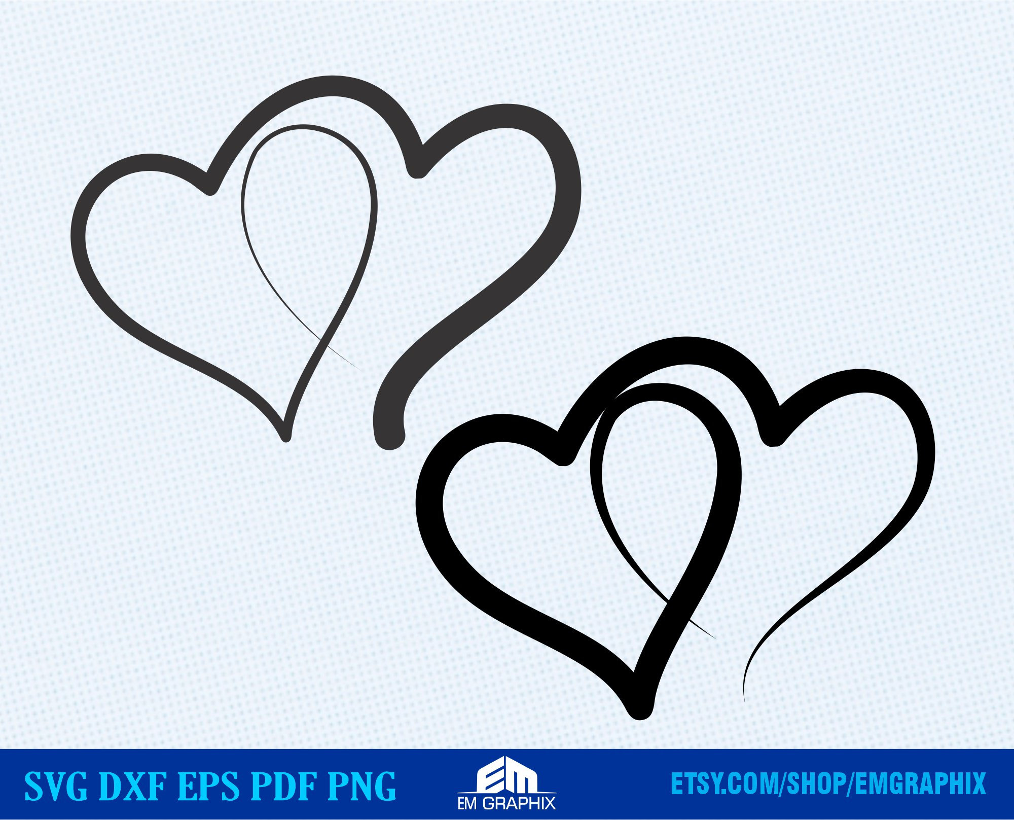 Double Heart Outline Clipart