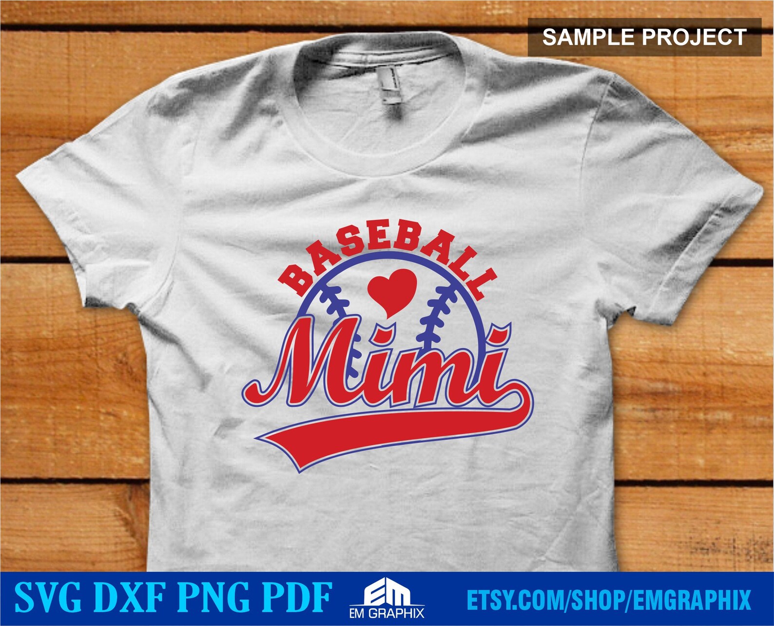 Baseball Mimi SVG: Mama Shirt Design, Sublimation Cut Files (digital ...