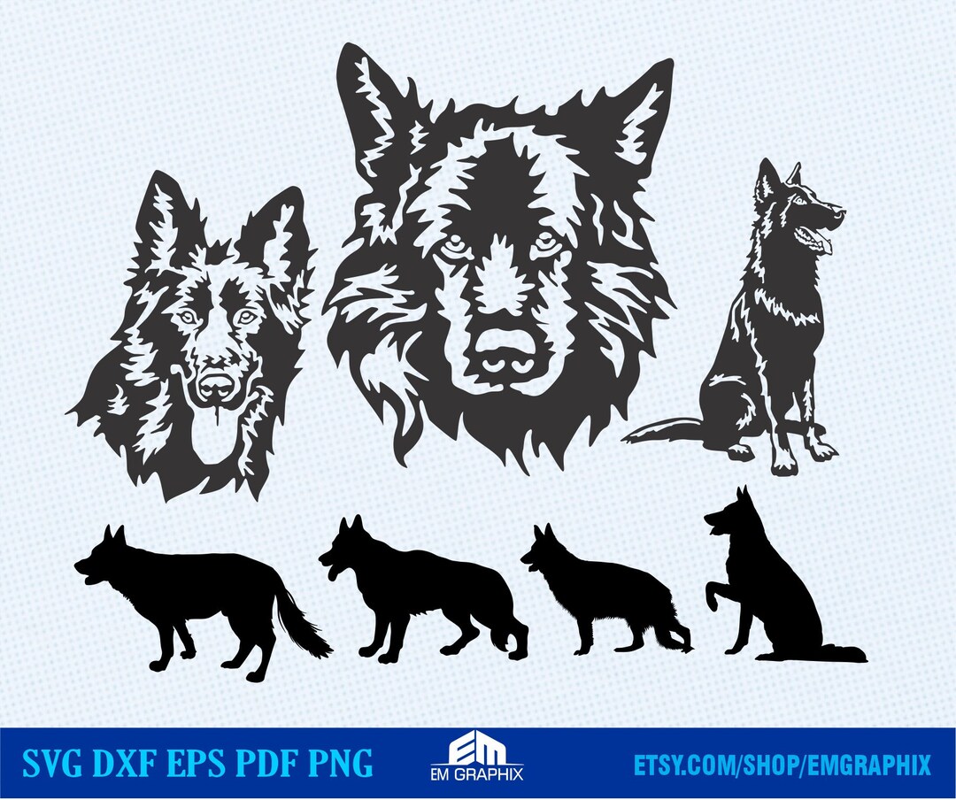 German Shepherd Svg | Dog Head SVG Clipart | German Shepherd Silhouette ...