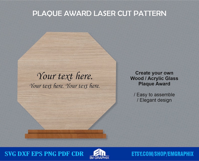 Wood Plaque Award Shape SVG Laser Cut Pattern (digital Download) - Etsy