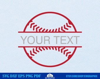 Baseball Split Monogram SVG Design - Etsy