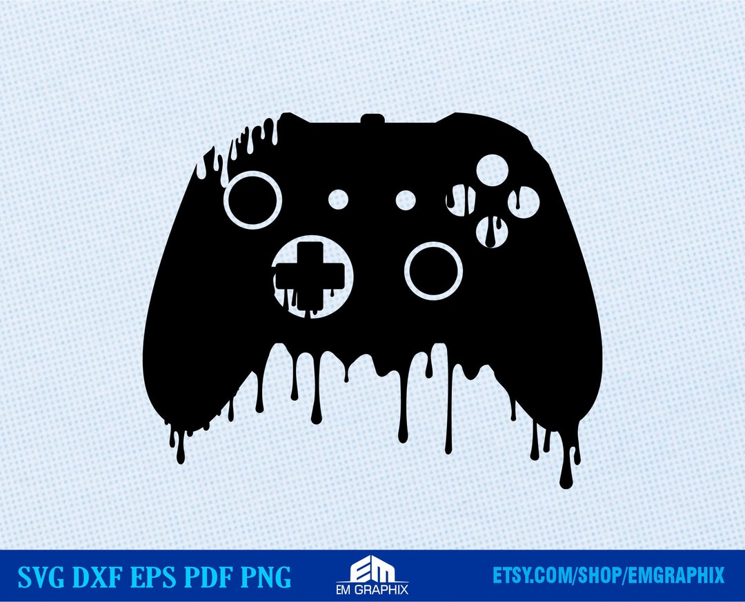 Dripping Video Game Controller, Game Console Clip Art, Xbox SVG, Gaming ...
