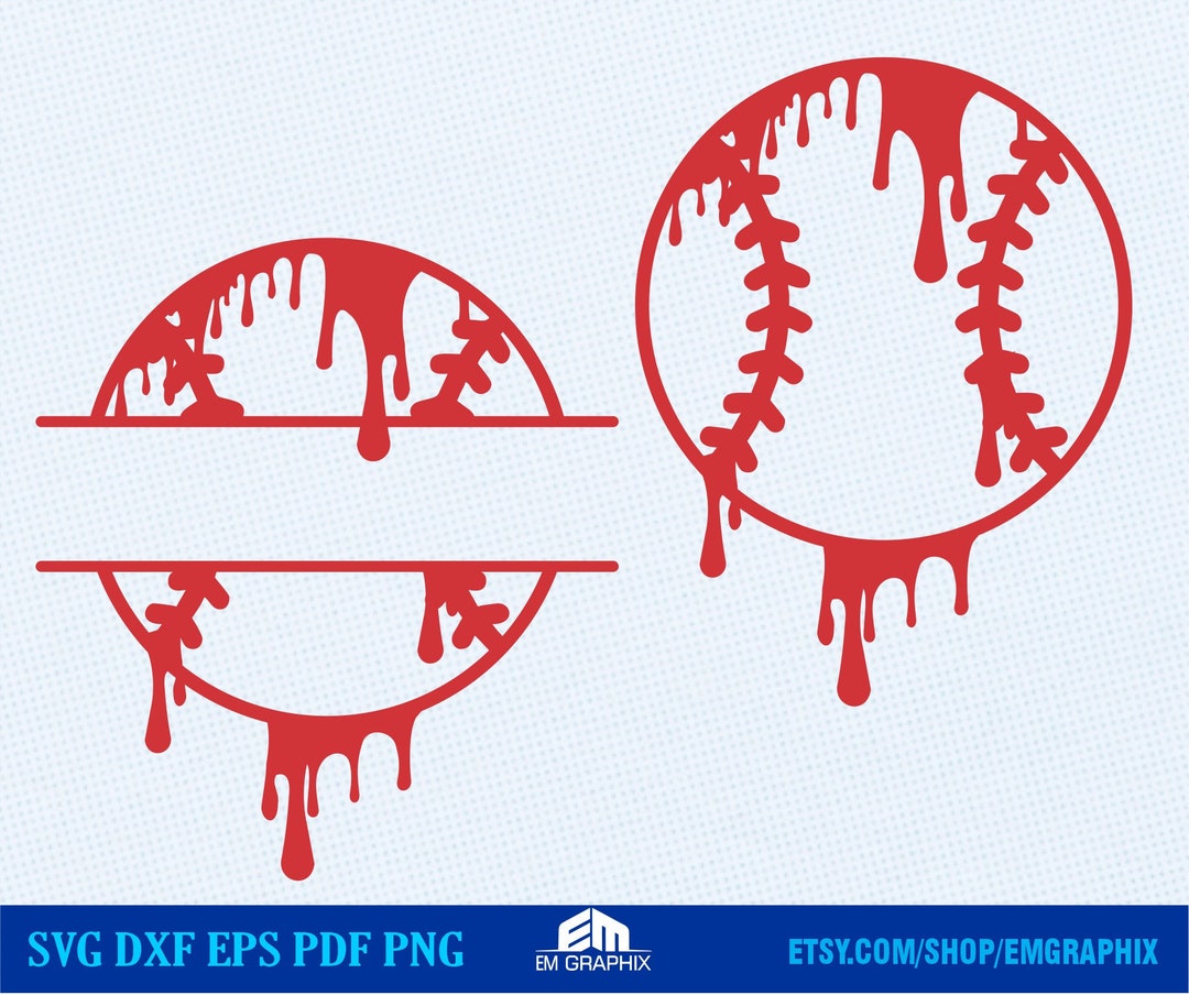 Dripping Baseball SVG | Split Baseball Svg | Softball SVG Files ...