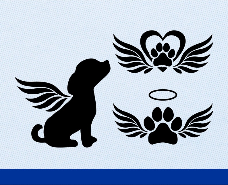 Dog Angel Wings Svg Pet Memorial Svg Angel Dog Silhouette - Etsy