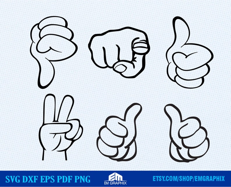 Hand Signs Svg Thumbs SVG File Thumbs Vector Hand Signs - Etsy