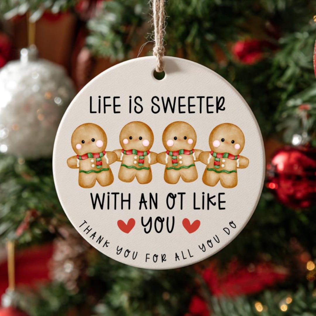 Gingerbread Man Occupational Therapist Ornament, Thank You Gift for ...
