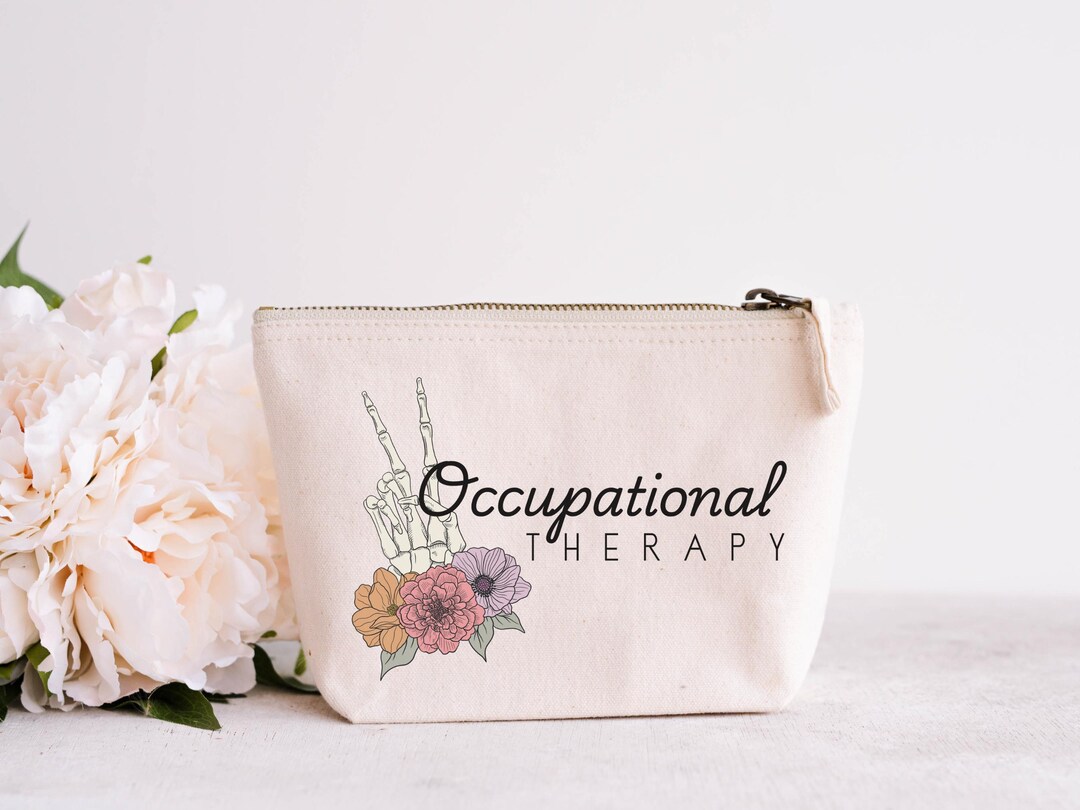 Hand Therapy Zipper Pouch, Skeleton Hand & Floral Design, OT PT Hand ...