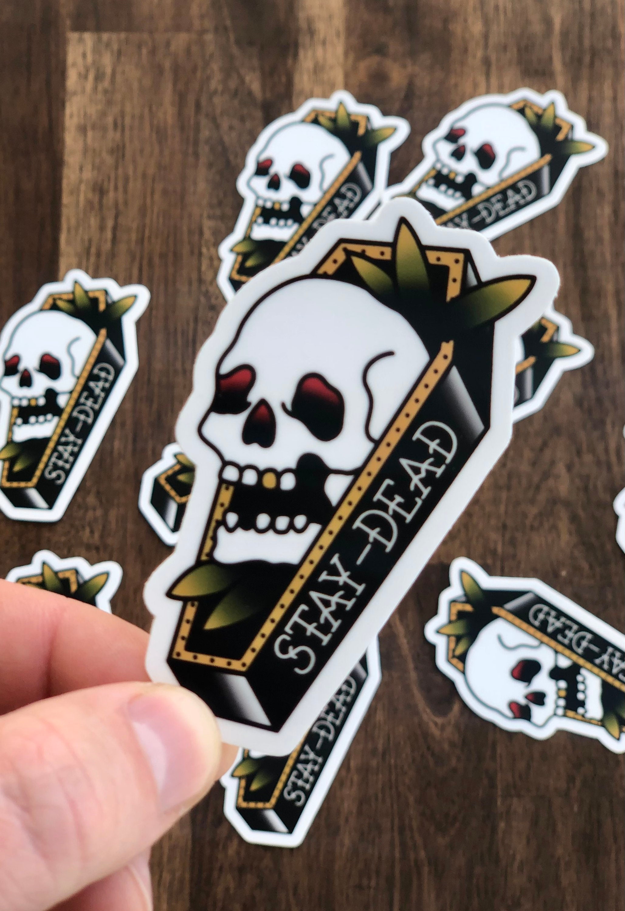 Skull and Coffin -vinyl Sticker - Etsy