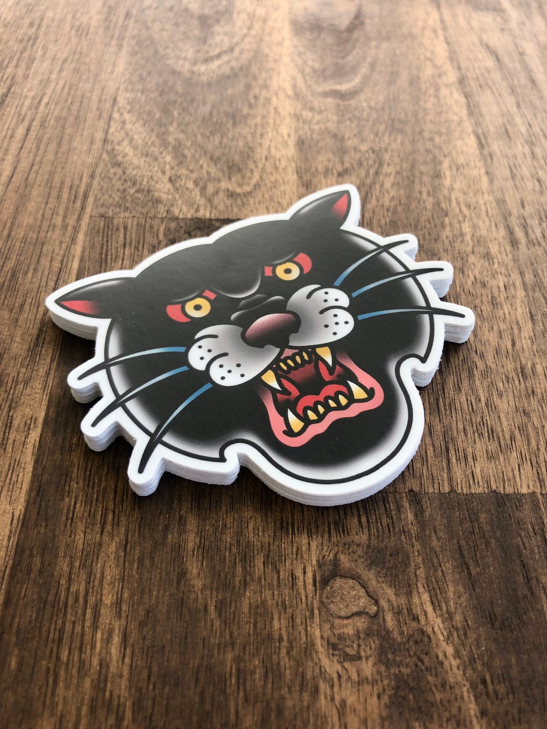 Traditional Panther Vinyl Sticker - Weatherproof Matte Finish - Etsy