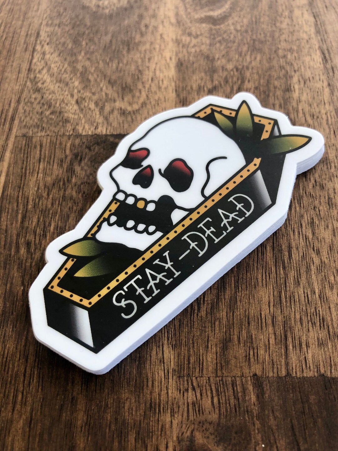 Skull and Coffin -vinyl Sticker - Etsy