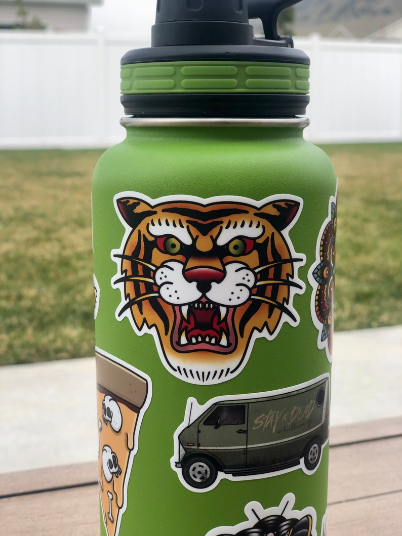 Traditional Tattoo Style Tiger Sticker-vinyl Sticker - Etsy