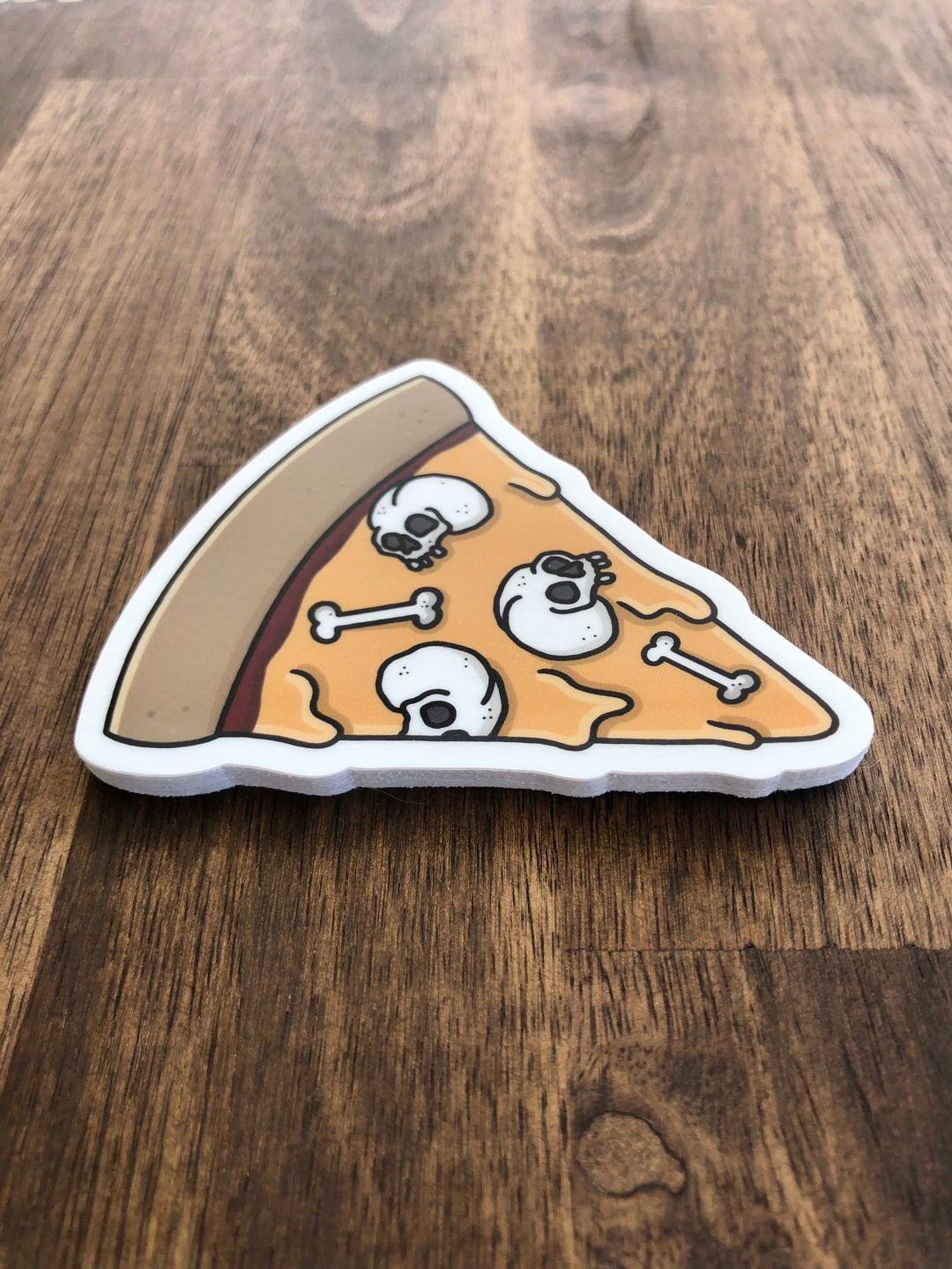Skull Pizza Slice Sticker-vinyl Sticker-waterproof Sticker - Etsy