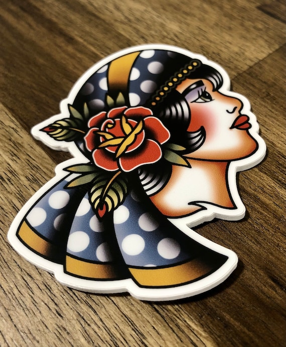 Traditional Gypsy Girl Vinyl Sticker - Etsy