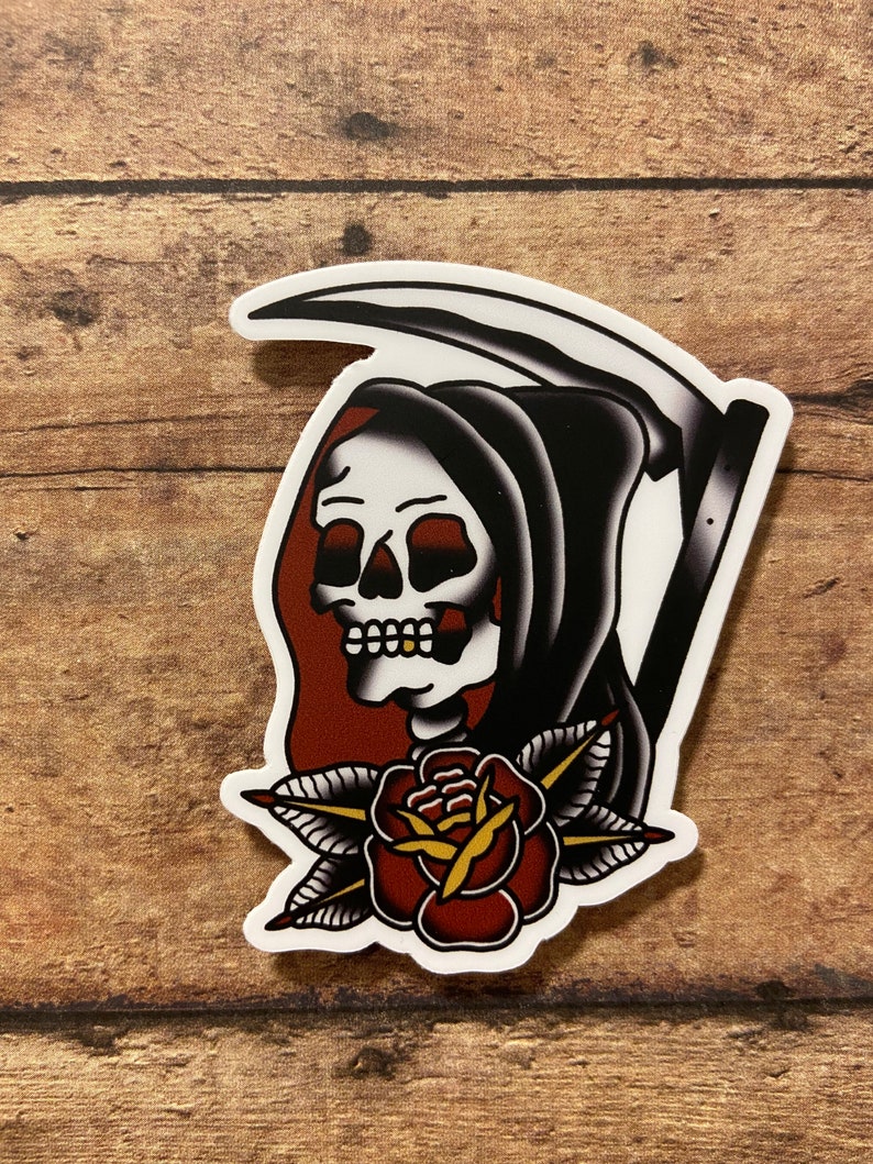 Traditional Tattoo Reaper-old School Traditional Tattoo Style - Etsy