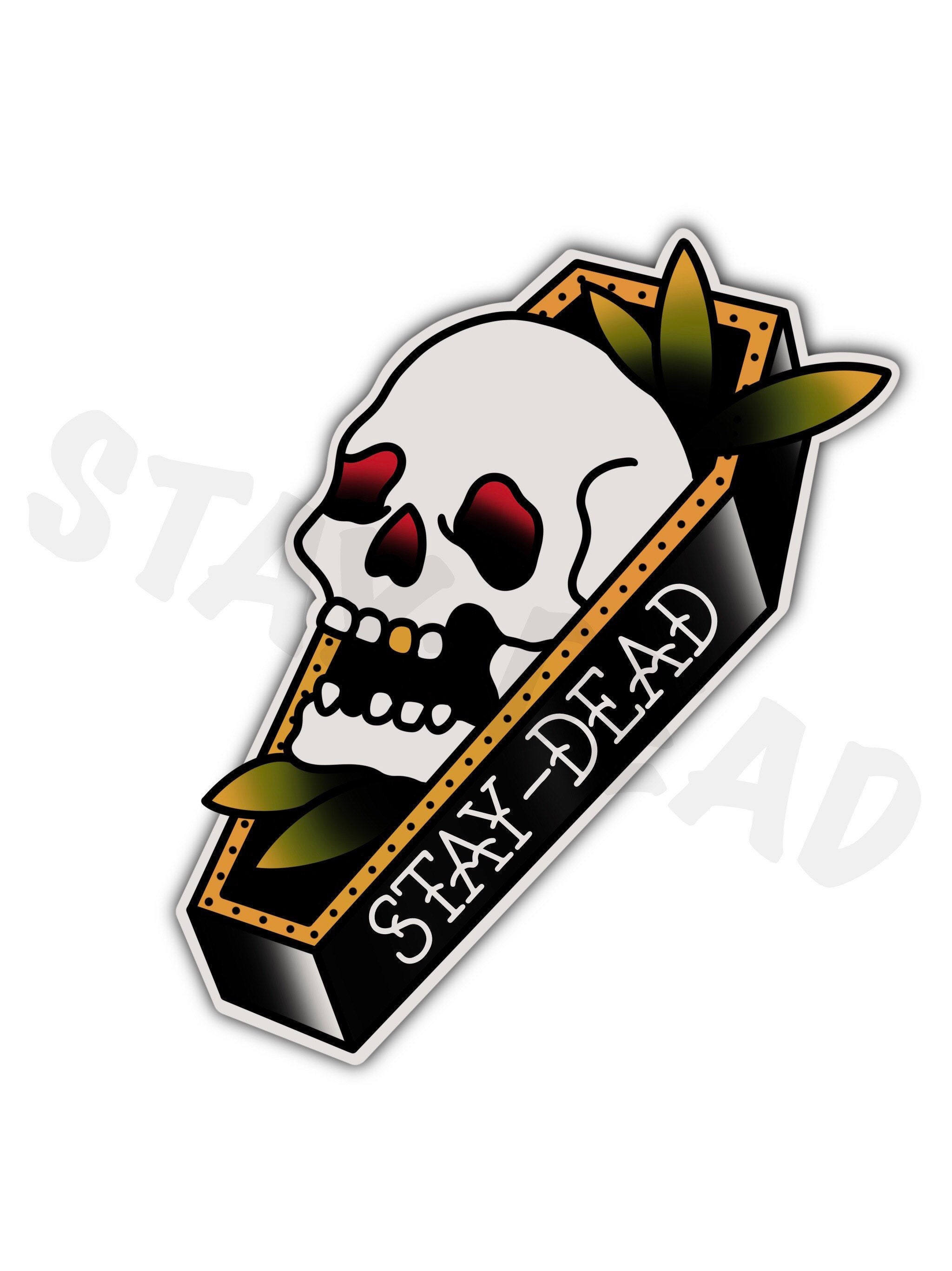 Skull and Coffin vinyl Sticker - Etsy
