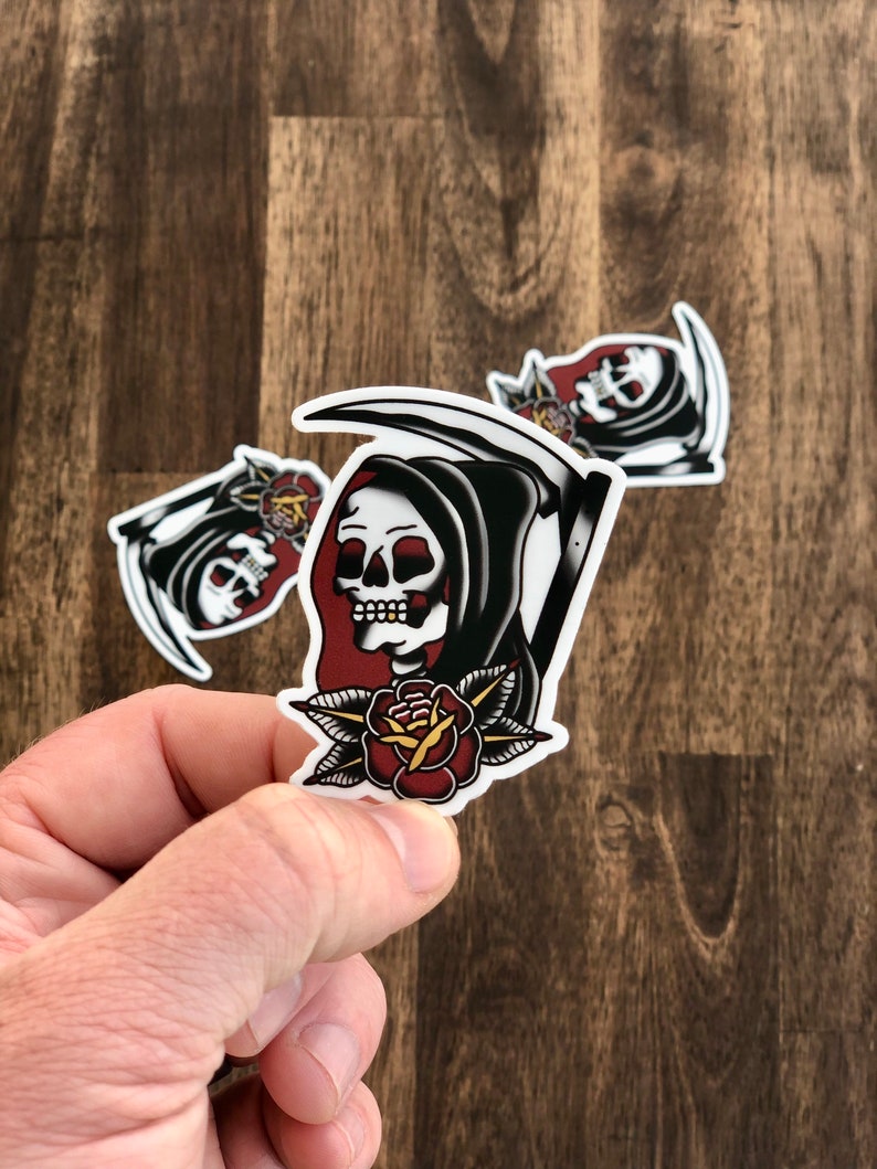 Traditional Tattoo Reaper-old School Traditional Tattoo Style | Etsy