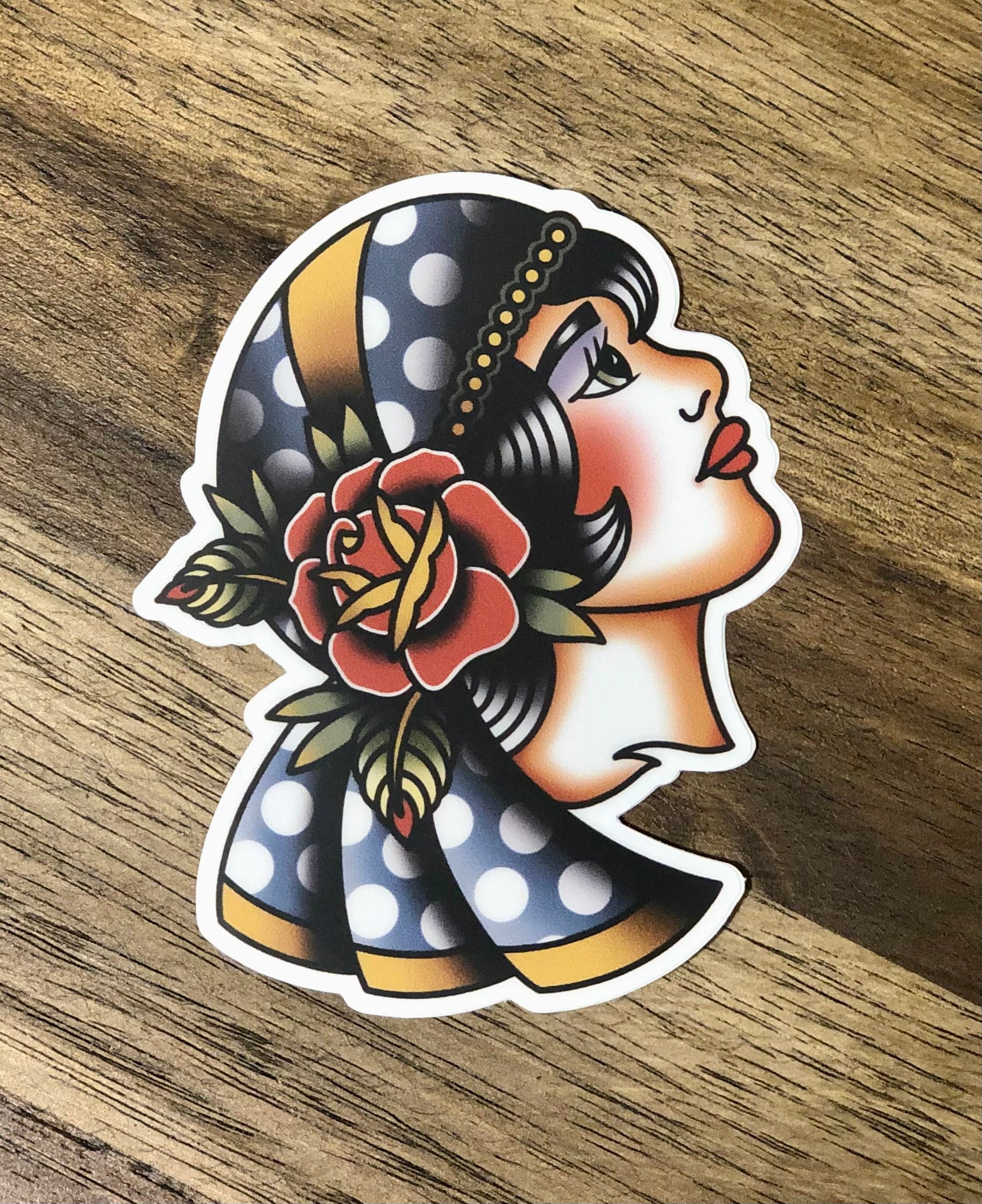 Traditional Gypsy Girl Vinyl Sticker - Etsy