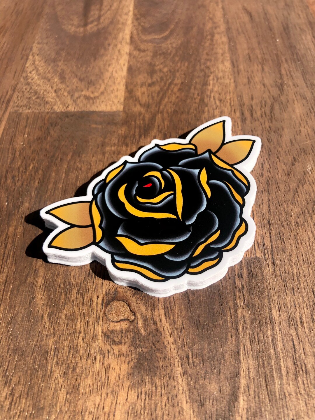 Tattoo Style Black Rose Vinyl Sticker - Etsy