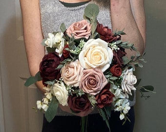 Burgundy Blush Wedding Bouquet | Etsy
