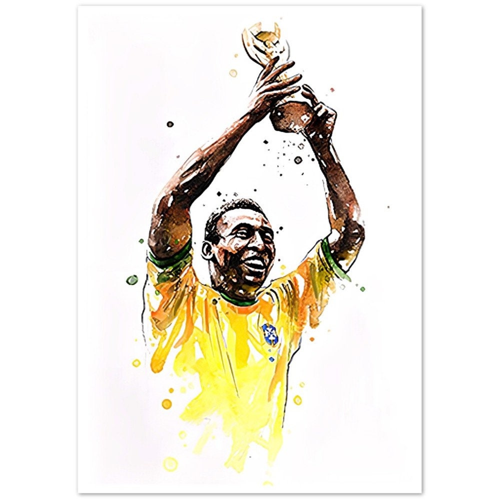 Pele Football Poster Black White Wall Art Prints Poster Designed & Sold ...