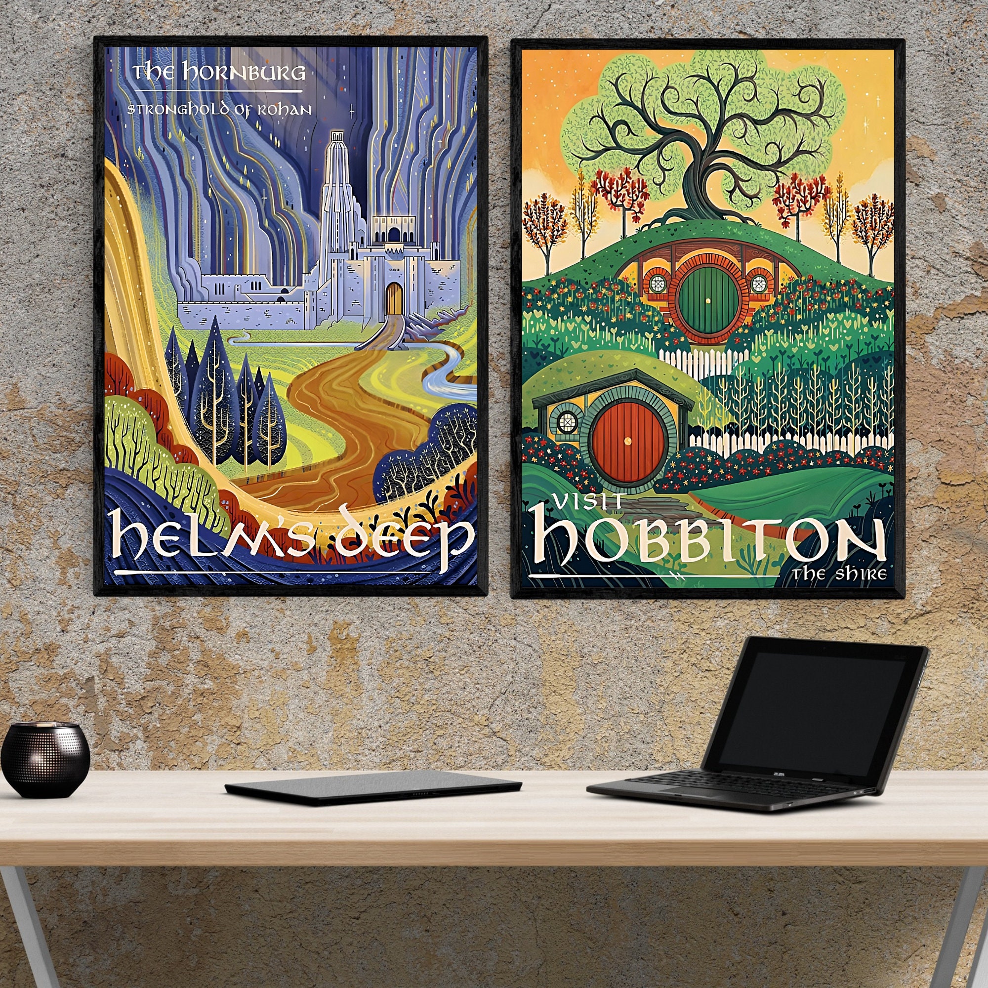 Lord Of The Rings Poster - LOTR - The Argonath - Retro Travel Wall Art ...