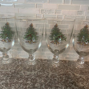 Set of 4 Spode “christmas Tree” Goblets | Gold Trim | 16 Ounces | - Etsy